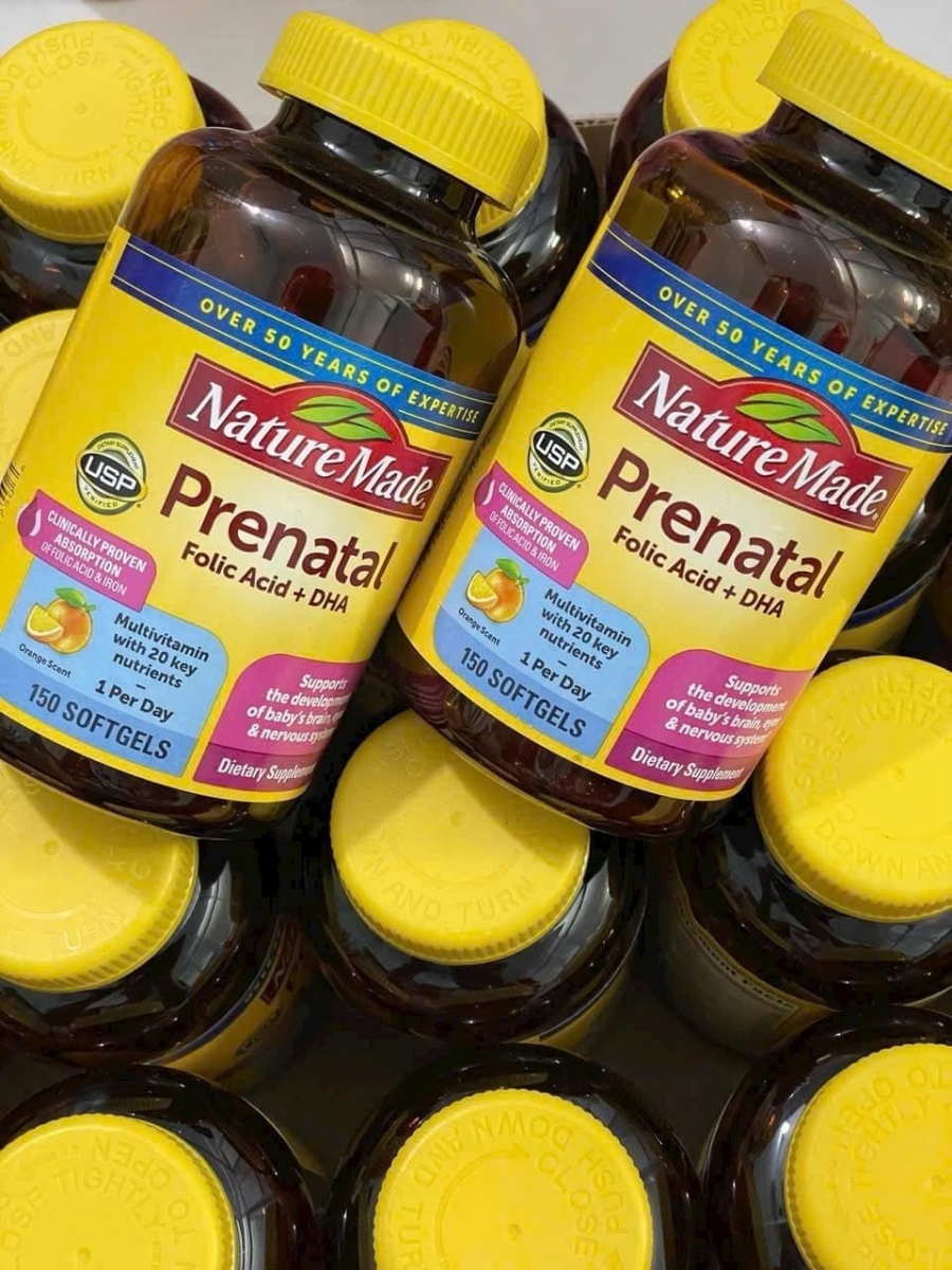 Thuốc Bầu Nature Made Prenatal Folic Acid DHA 150 Viên